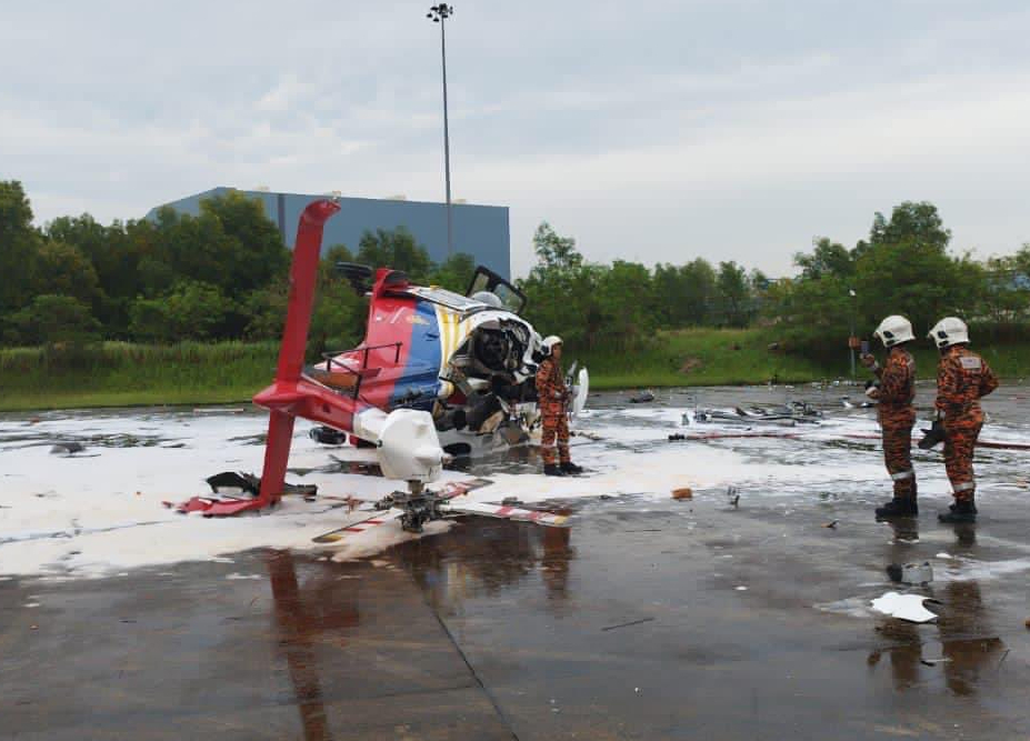 Bomba jalankan siasatan helikopter dalam ujian terlibat kemalangan | Scoop