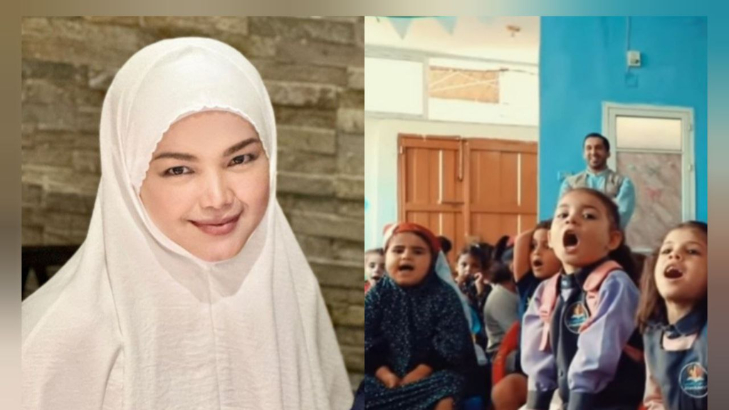 Air mata Siti Nurhaliza gugur lihat anak-anak Gaza sambut Maulidur Rasul di Sekolah Afwa Al ...