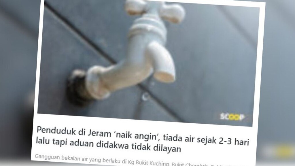 Tekanan air di Jeram kembali pulih secara berperingkat sejak semalam ...