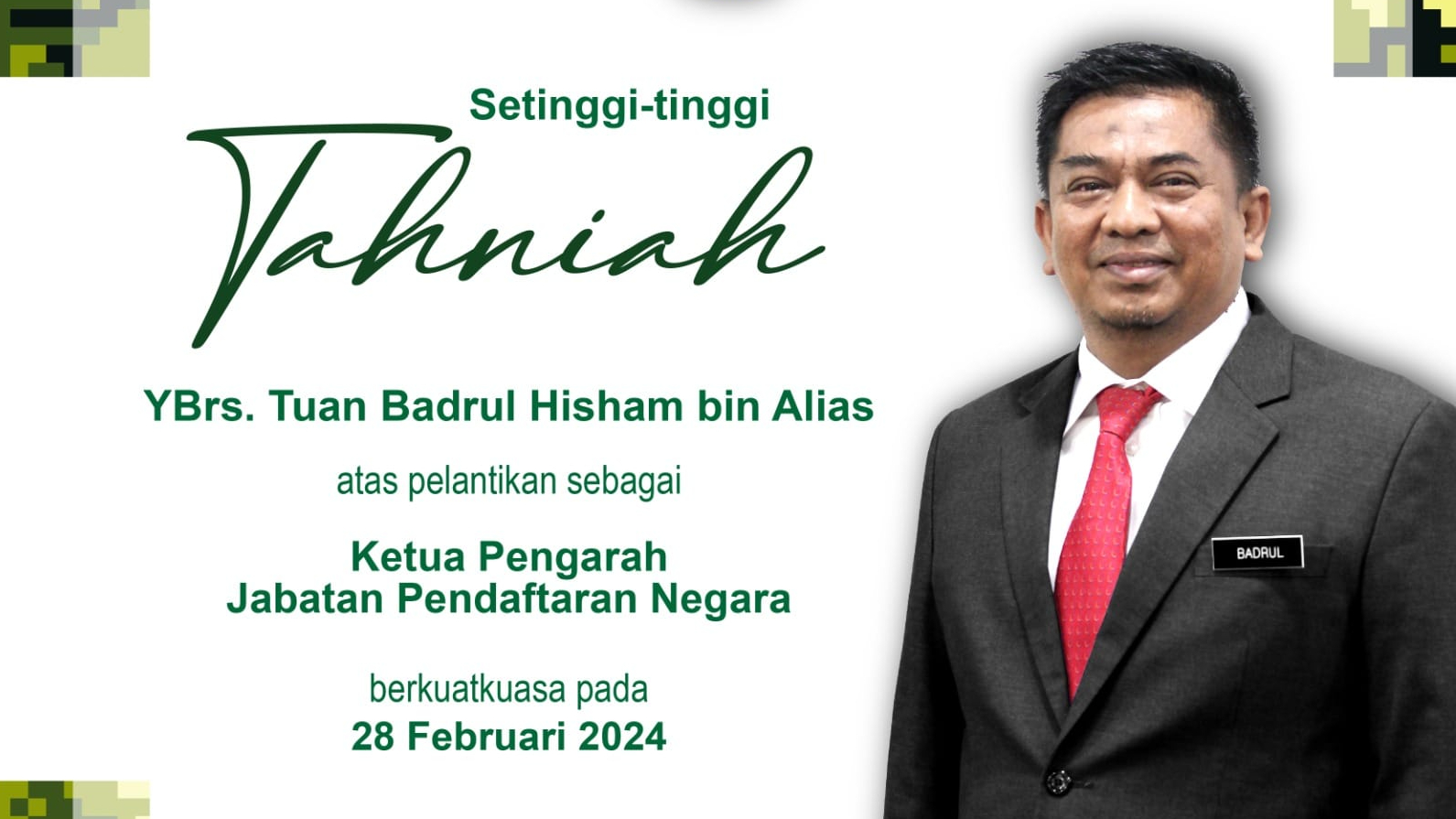 Badrul Hisham Ketua Pengarah JPN baharu berkuat kuasa hari ini | Scoop