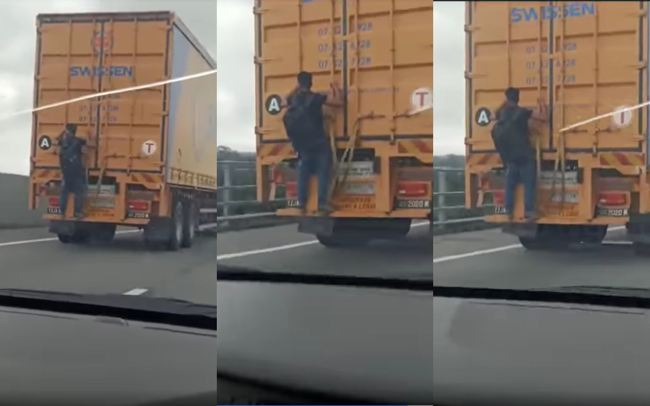Lelaki berpaut belakang lori di lebuh raya Linkedua dikesan polis | Scoop