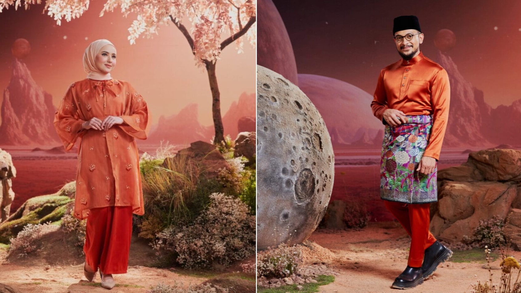 Diangkat warna trending 2024, baju raya ‘brick orange’ jadi pilihan ...