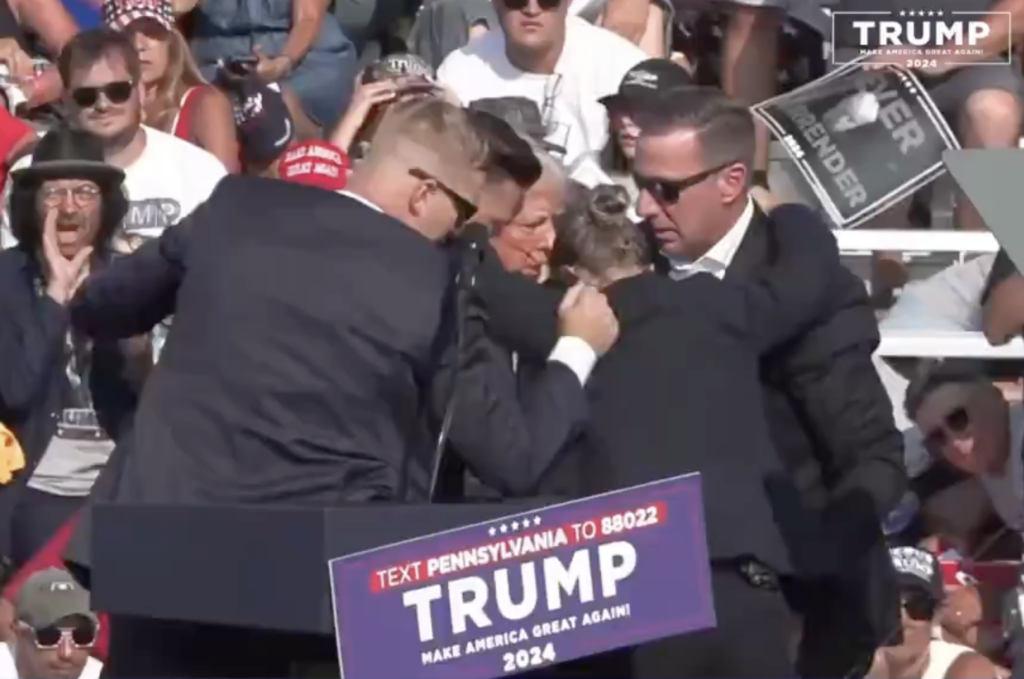 Former US president Donald Trump rushed off stage after shooting at rally | Scoop