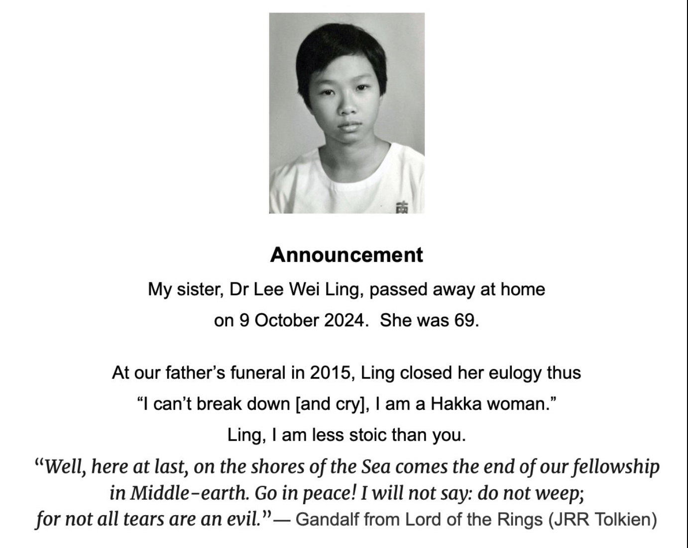 Lee Kwan Yew’s daughter, Wei Ling, dies at 69 | Scoop